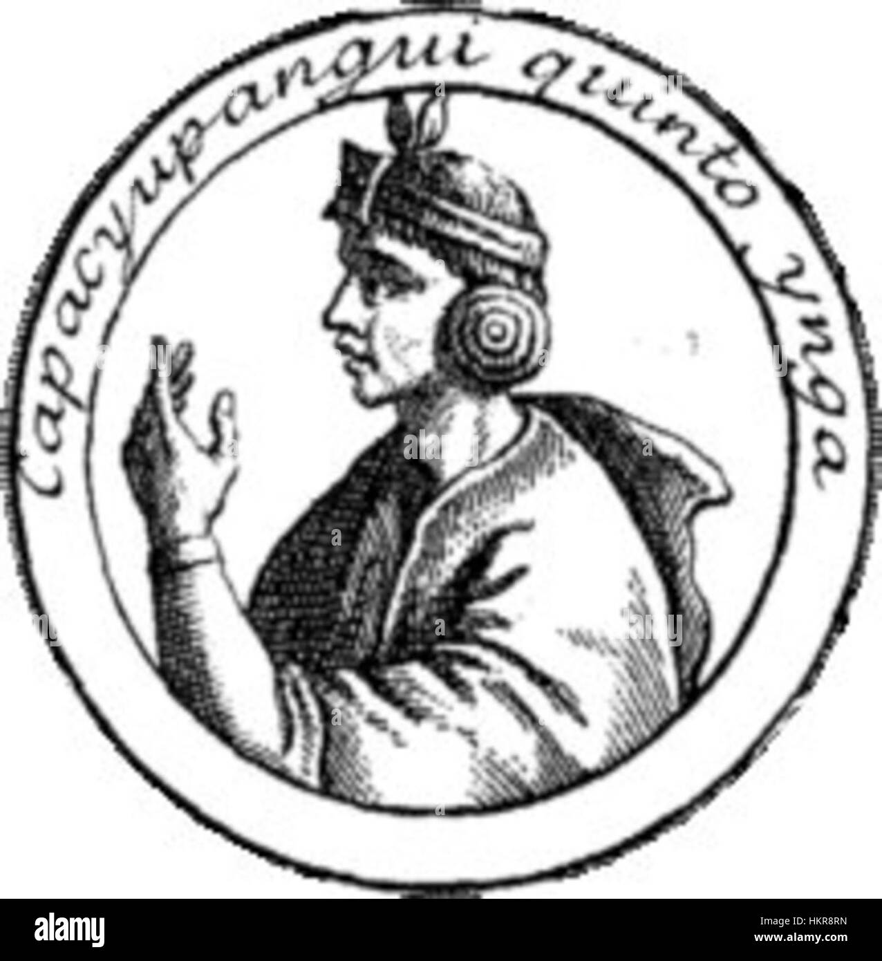 *Capac Yupanqui* is a historical painting representing an ancient Incan ...