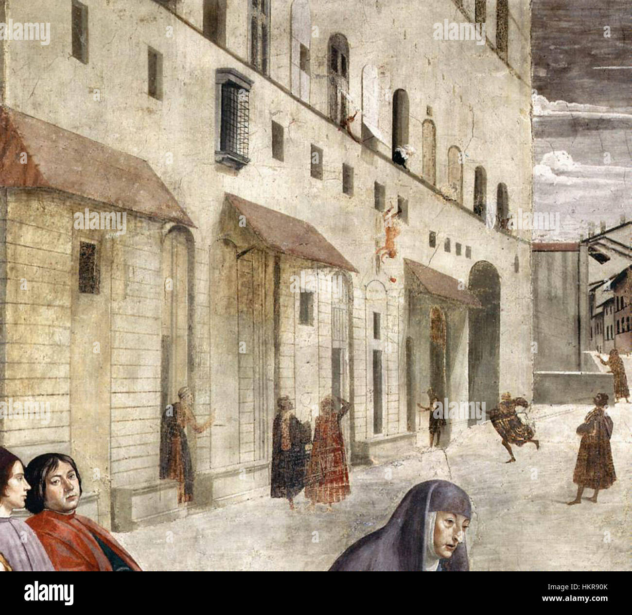 A painting of the 'Resurrection of the Boy' in the Cappella Sassetti ...