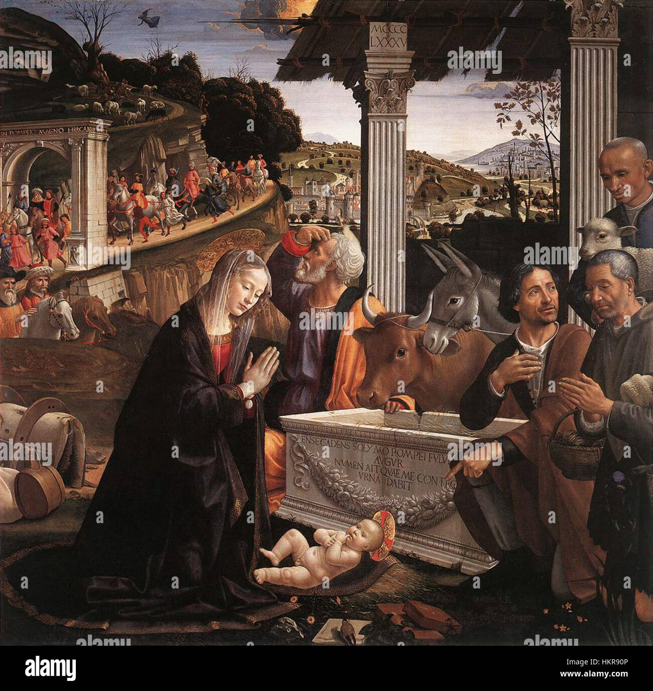 'Cappella Sassetti Adoration of the Shepherds' is a fresco by ...