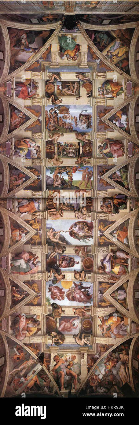 The Sistine Chapel ceiling, painted by Michelangelo, is a masterpiece ...