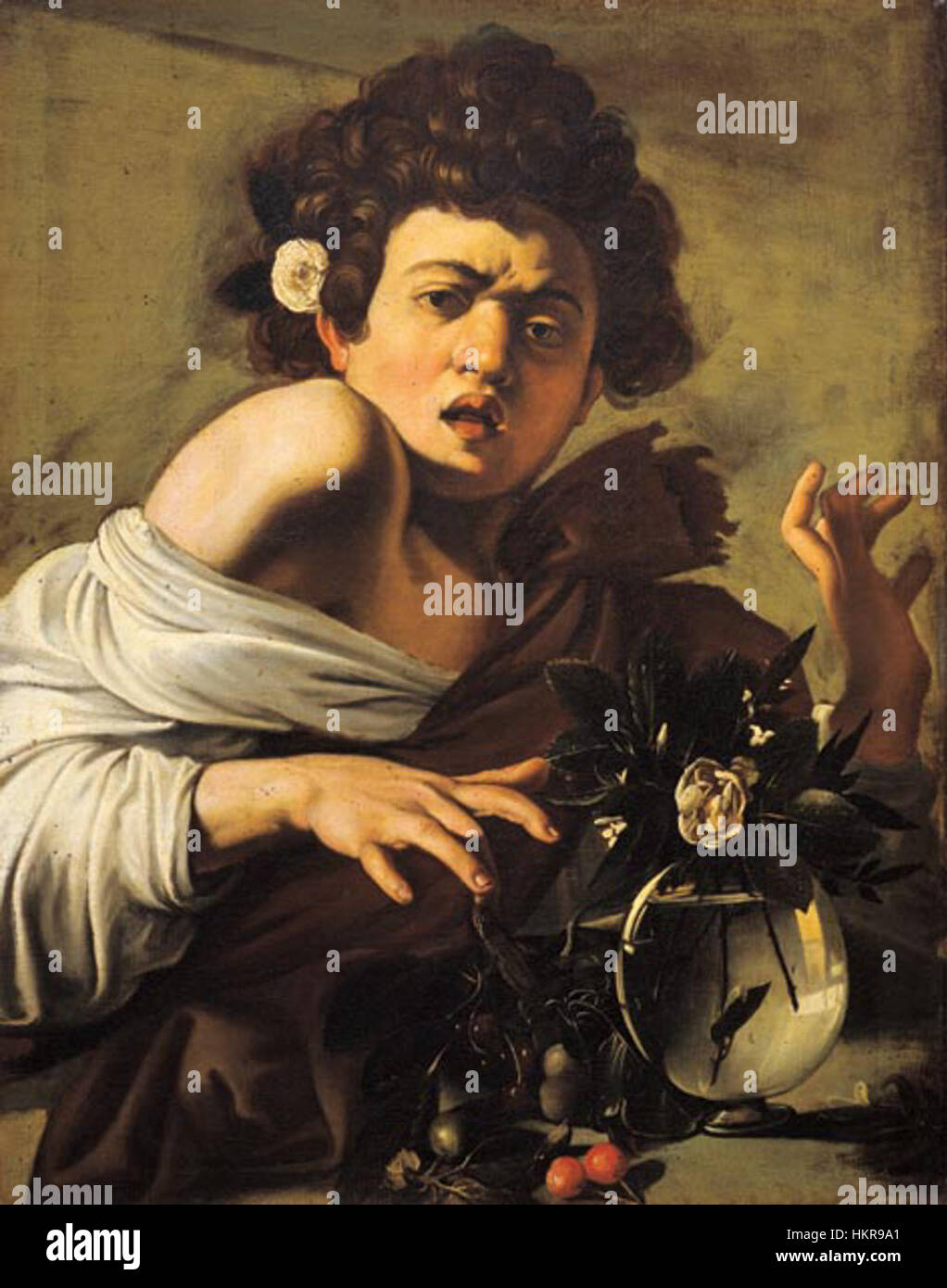 This painting by Caravaggio, titled 'Fanciullo morso da un ramarro ...