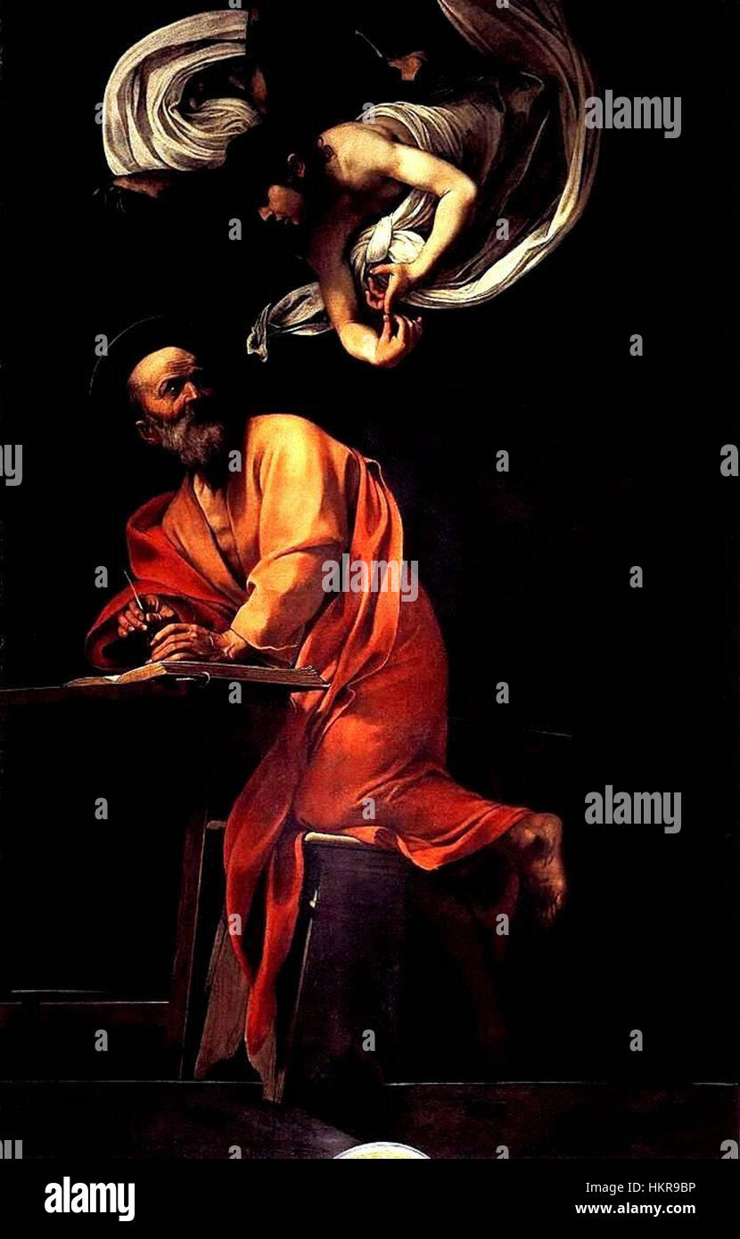 Caravaggio painting matthew angel hi-res stock photography and images ...