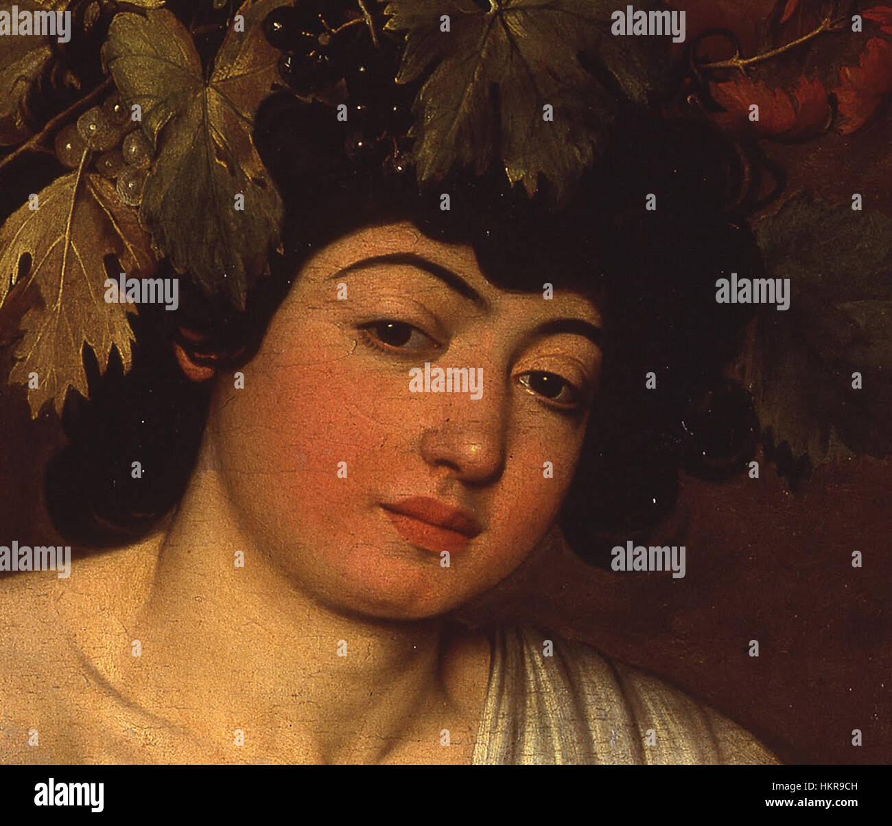 The painting *Bacco Adolescente* by Caravaggio depicts Bacchus, the ...