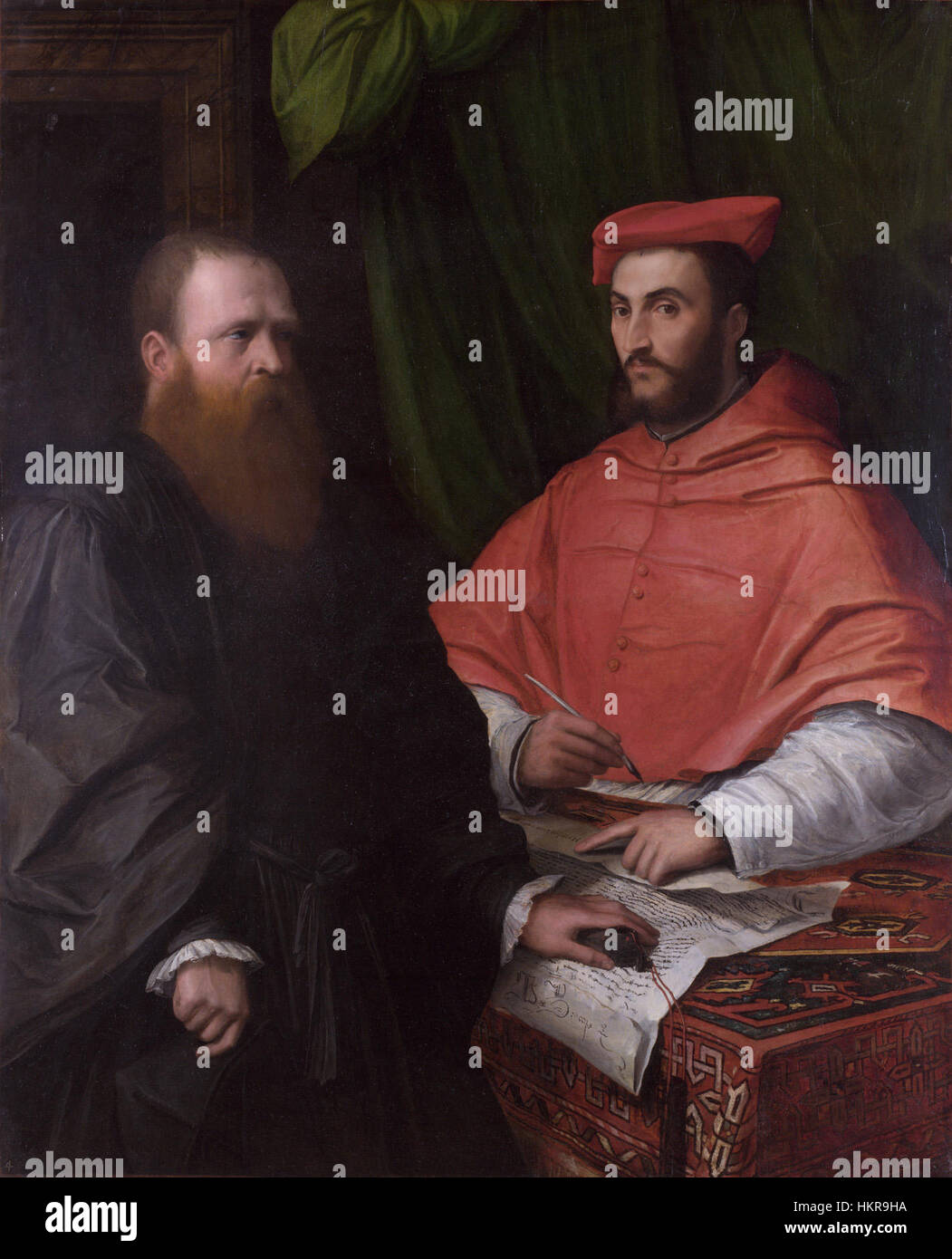 This painting features Cardinal Ippolito de' Medici and Monsignor Mario ...