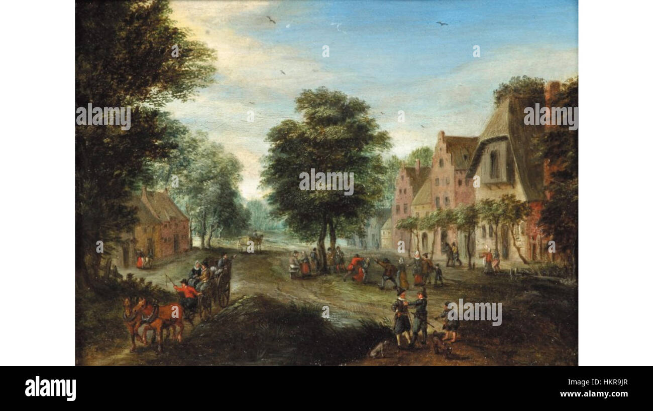 Historical painting busy village hi-res stock photography and images ...