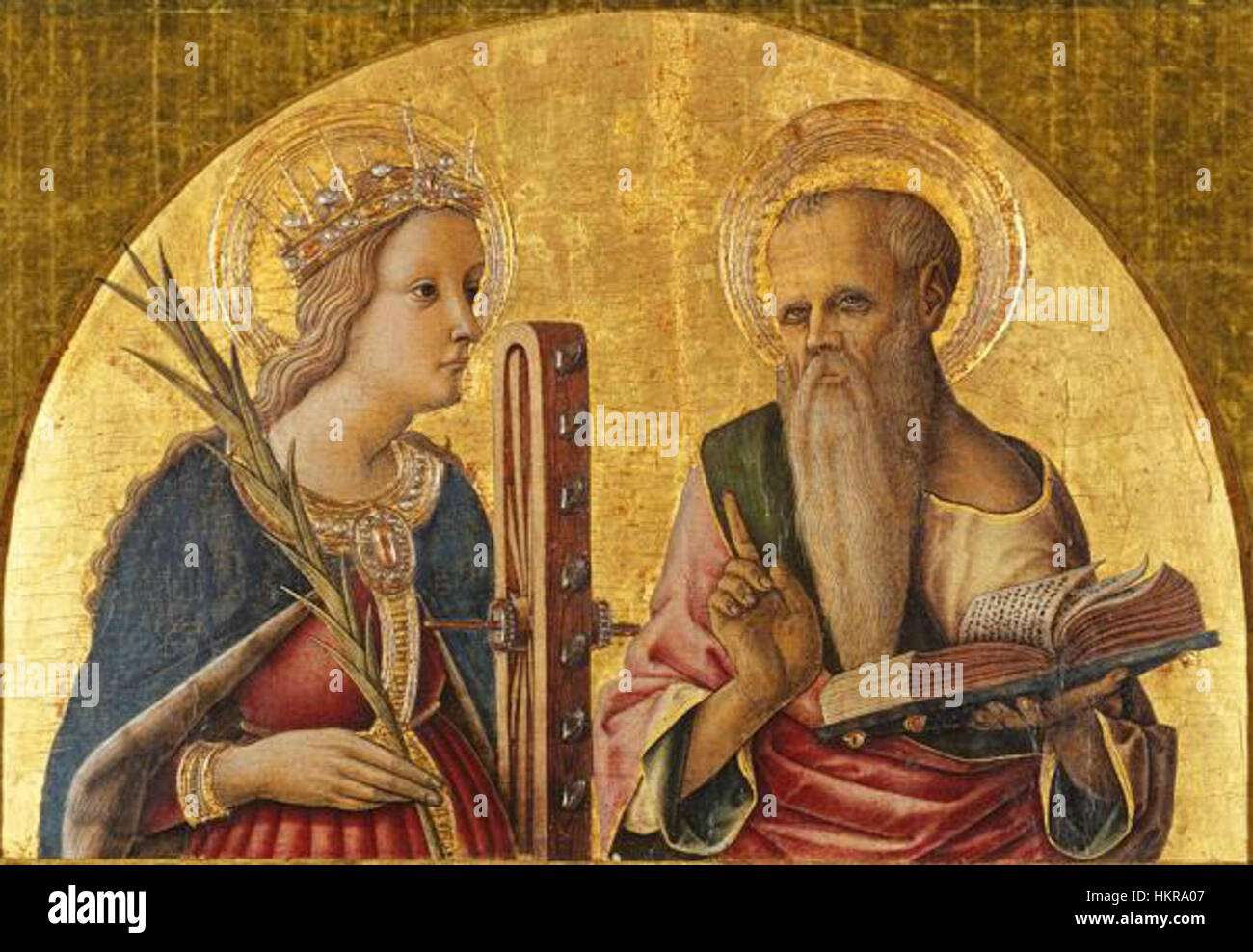 Carlo Crivelliâ€™s 'Santi Caterina d'Alessandria e Girolamo' depicts ...