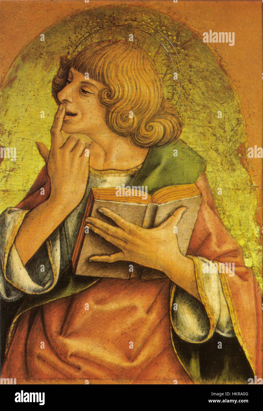 'San Giovanni Evangelista' by Carlo Crivelli is a detailed Renaissance ...