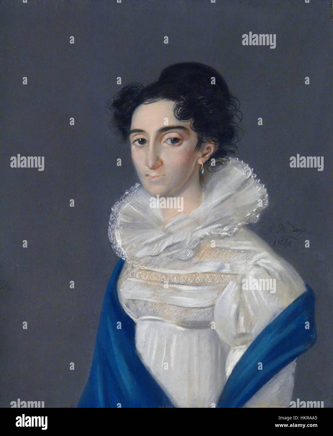 'Portrait of M.I. Delyanova' by Carl Bardout (1818) is a classical ...