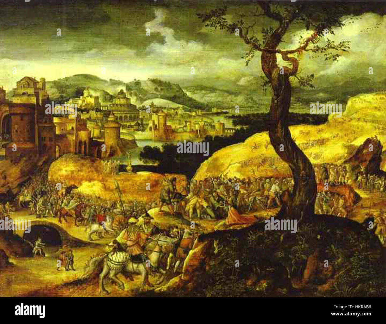 The painting 'Procession to Golgotha' by Blees depicts the intense and ...