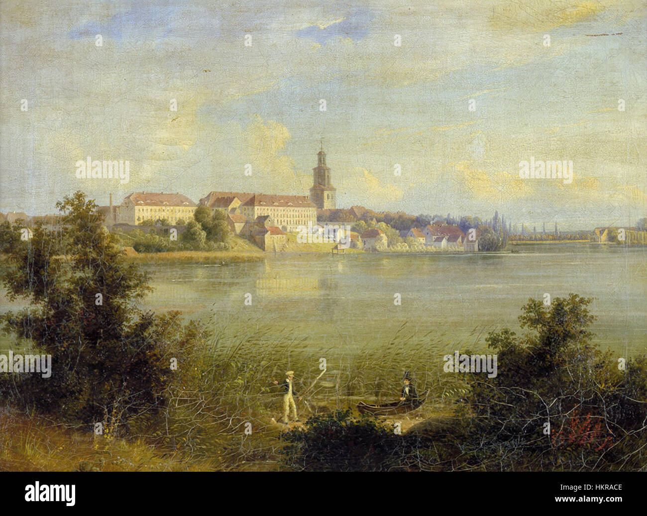 A painting by Carl Daniel Freydanck titled 'Ansicht von Strausberg ...