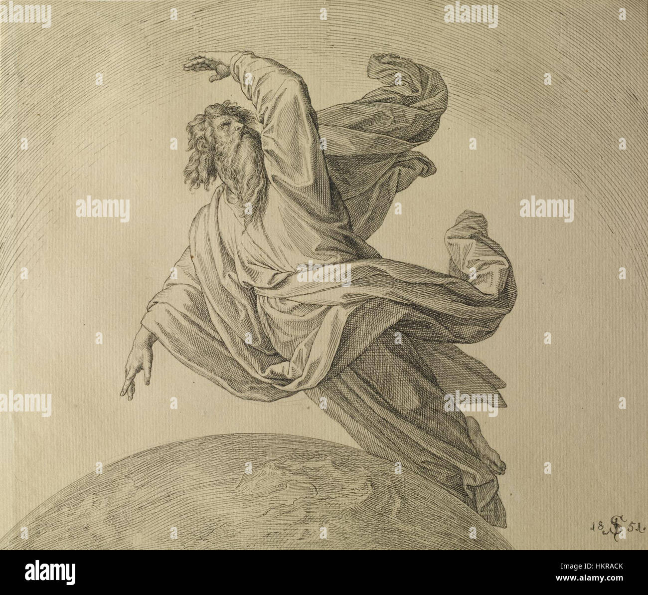 This painting by Carl Ferdinand Sohn, titled 'God the Father Creating ...