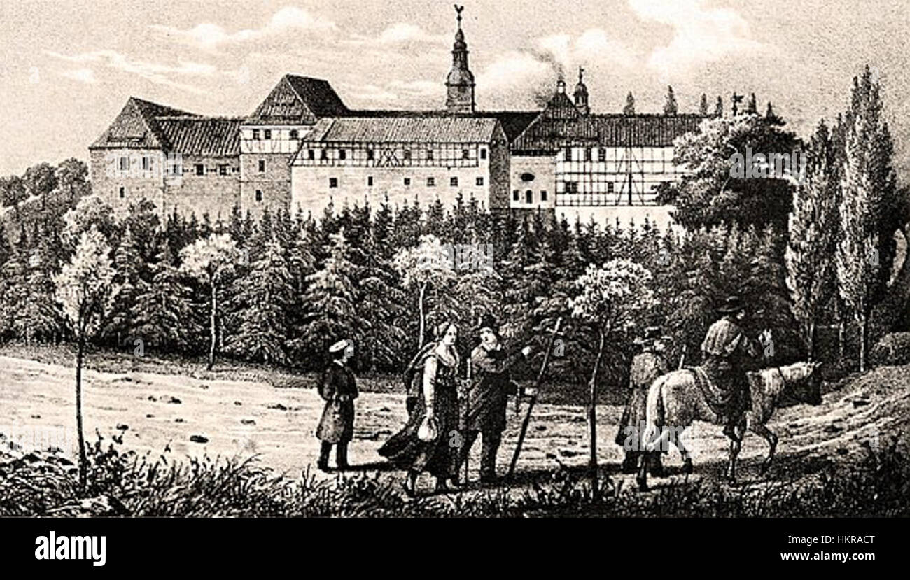 Carl Duval’s painting *Kloster Anrode* captures the architecture and ...