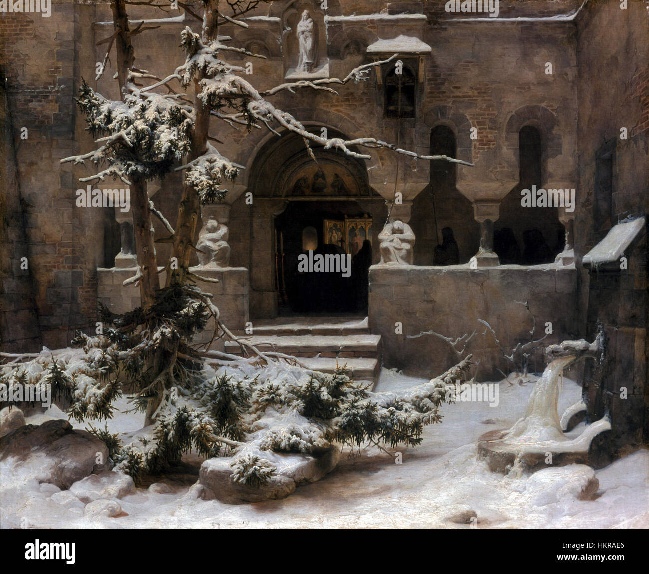 Friedrich monastery in the snow hi-res stock photography and images - Alamy