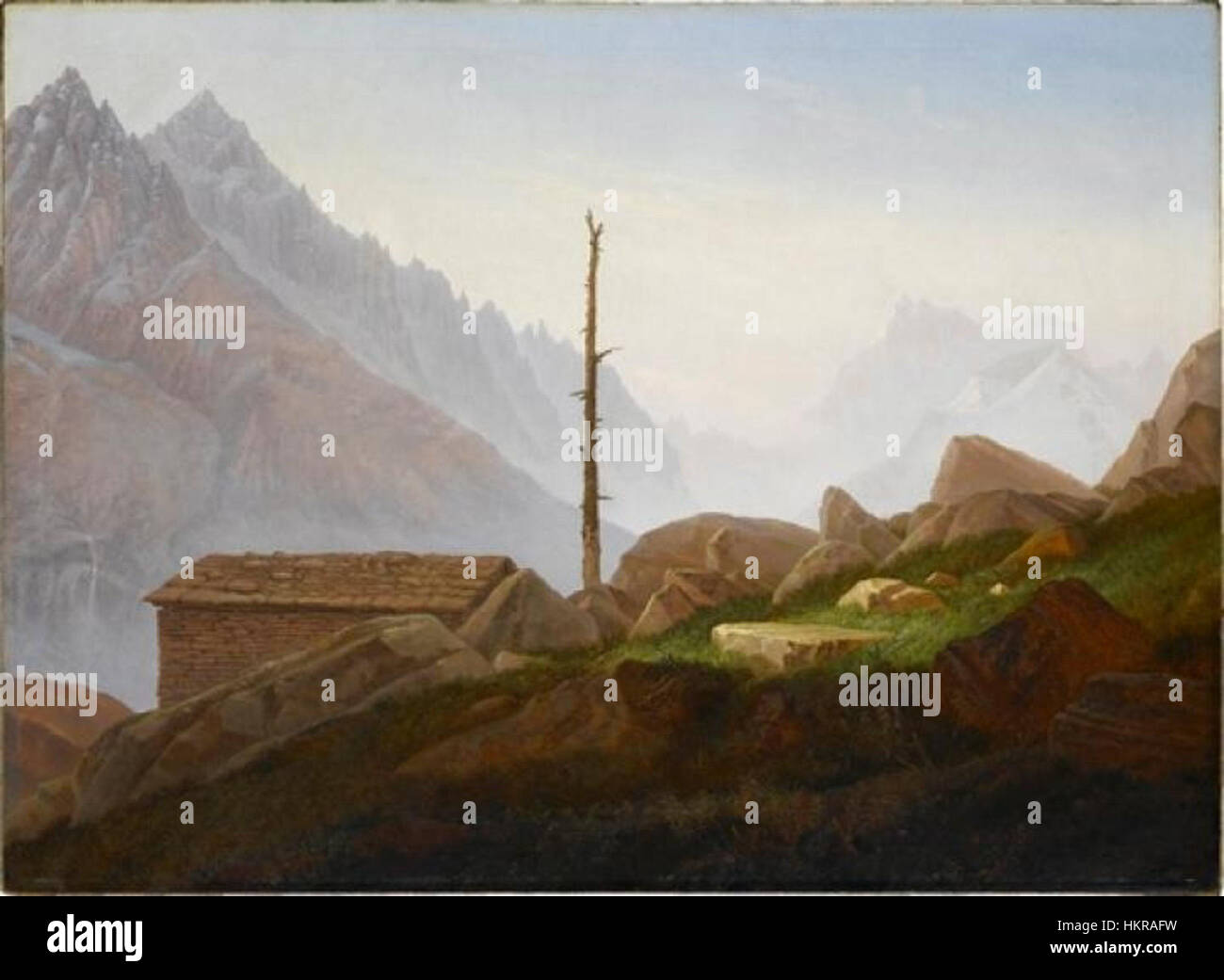 This painting by Carl Gustav Carus depicts the Mont Blanc group as seen ...