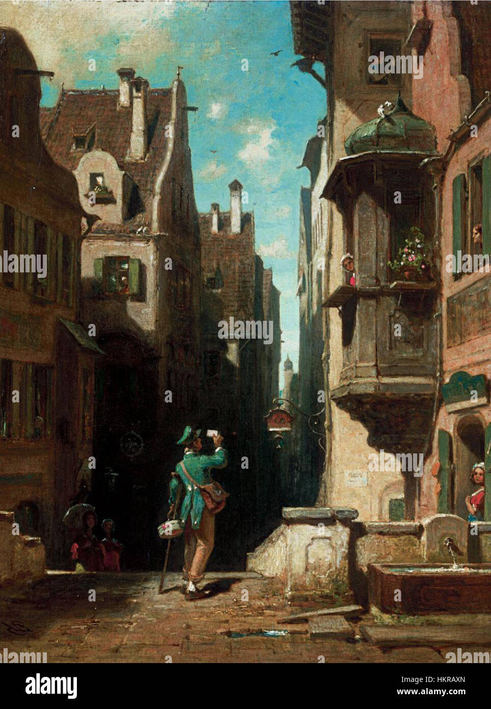 Carl Spitzweg’s Der Postbote (The Postman) is a 19th-century painting ...