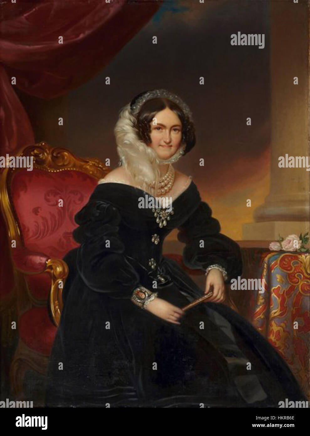 This painting depicts Caroline Augusta of Bavaria, Empress of Austria ...