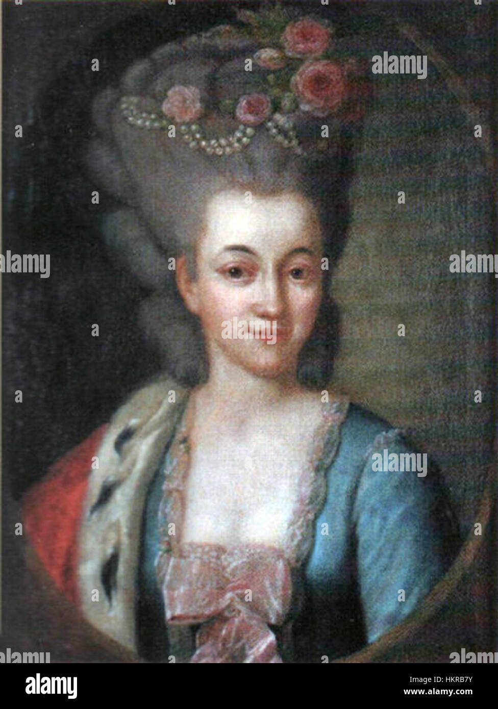 This historical portrait depicts Caroline of Waldeck and Pyrmont, a ...