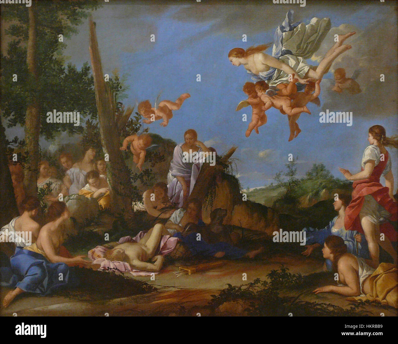 The 'Burial of Adonis' by Carpioni is a vivid depiction of the ...