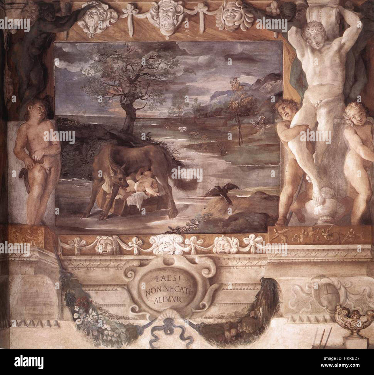 The painting by Carracci, located in the Palazzo Magnani, Bologna ...