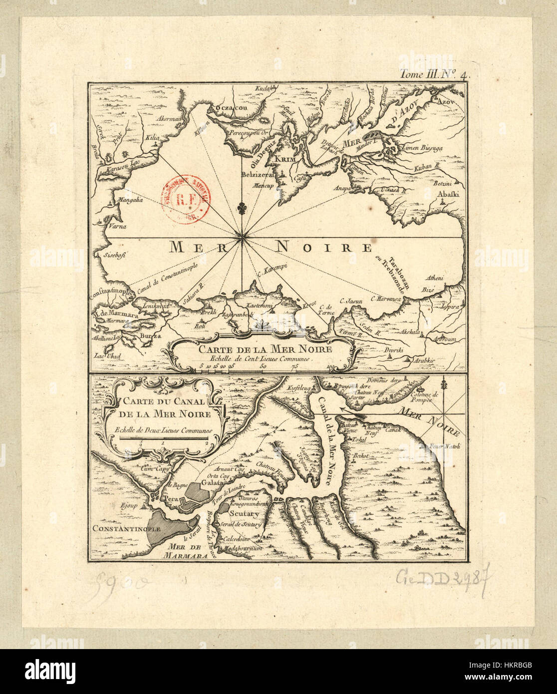 This map, dated 1764, depicts the Black Sea and its canal systems. It ...