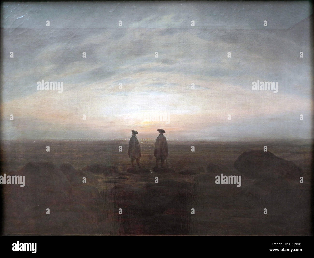 This painting by Caspar David Friedrich features two men standing at ...