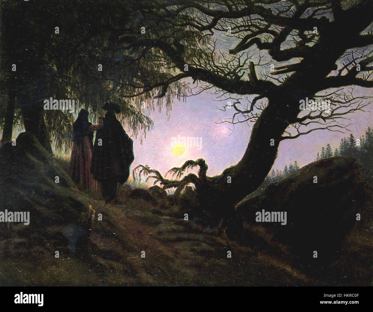 Man and woman contemplating moon hi-res stock photography and images ...