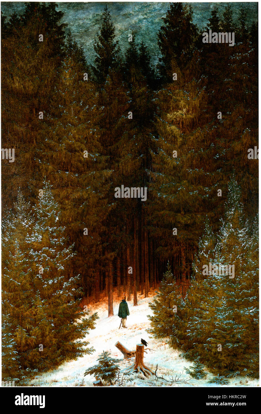 This painting, created by Caspar David Friedrich, depicts a dramatic ...