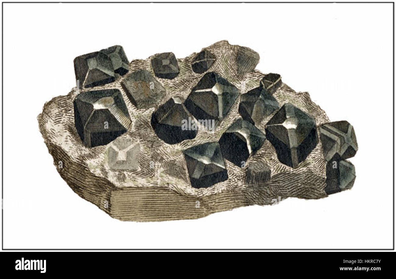 This 1803 illustration of cassiterite from Cornwall highlights the ...