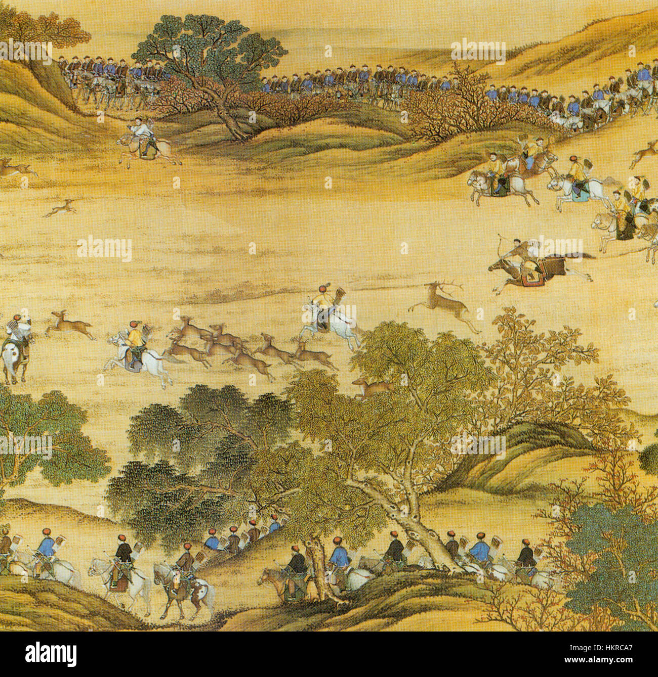 The 'Hunting of Emperor Qianlong' by Castiglione depicts a majestic ...