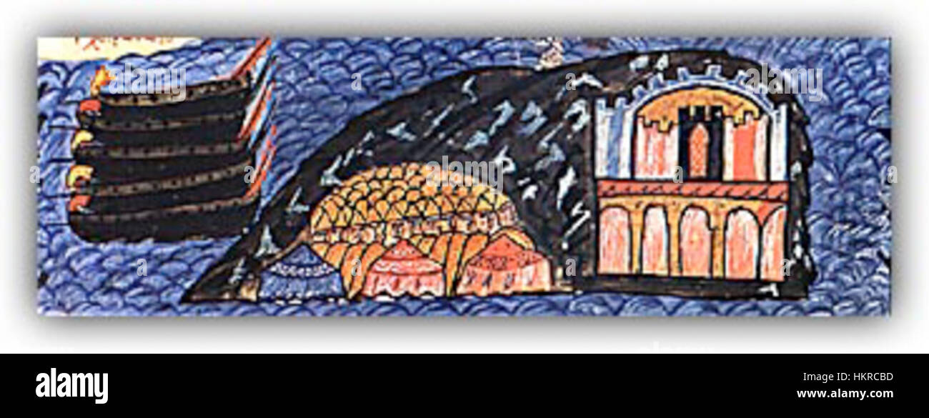 The Castle of Chandax, depicted in the Chronicle of John Skylitzes ...