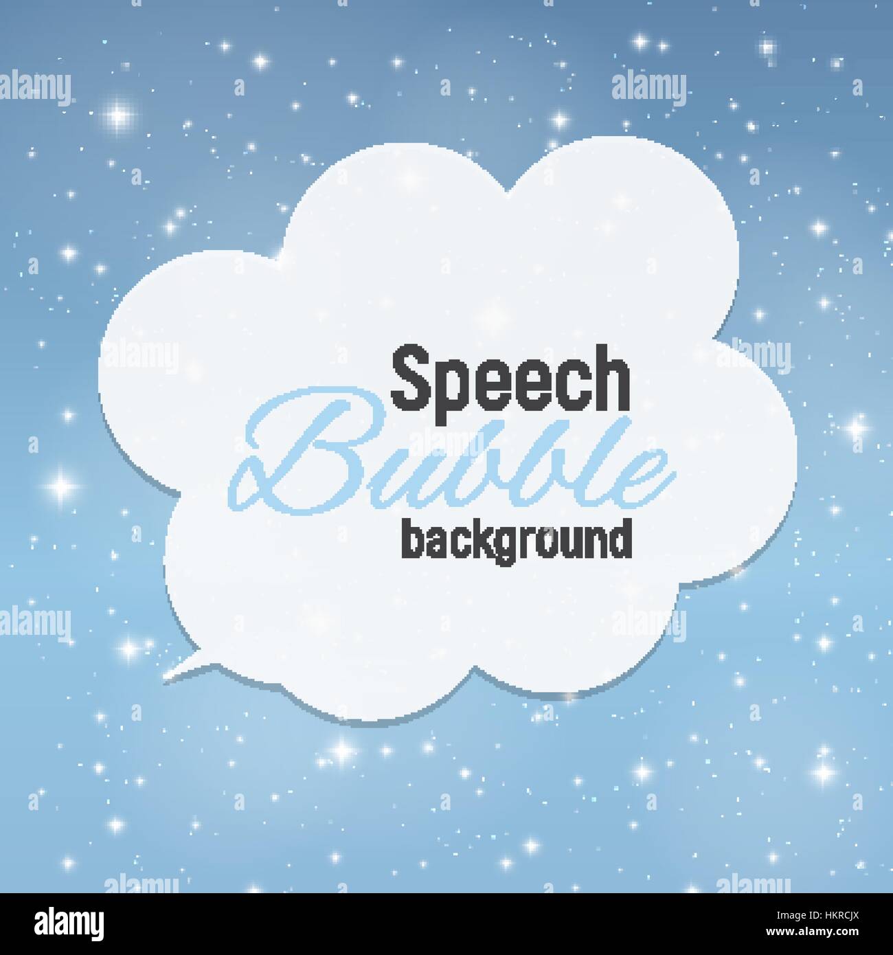 Speech Bubble with Sample Text against Abstract Glossy Star Sky Stock ...