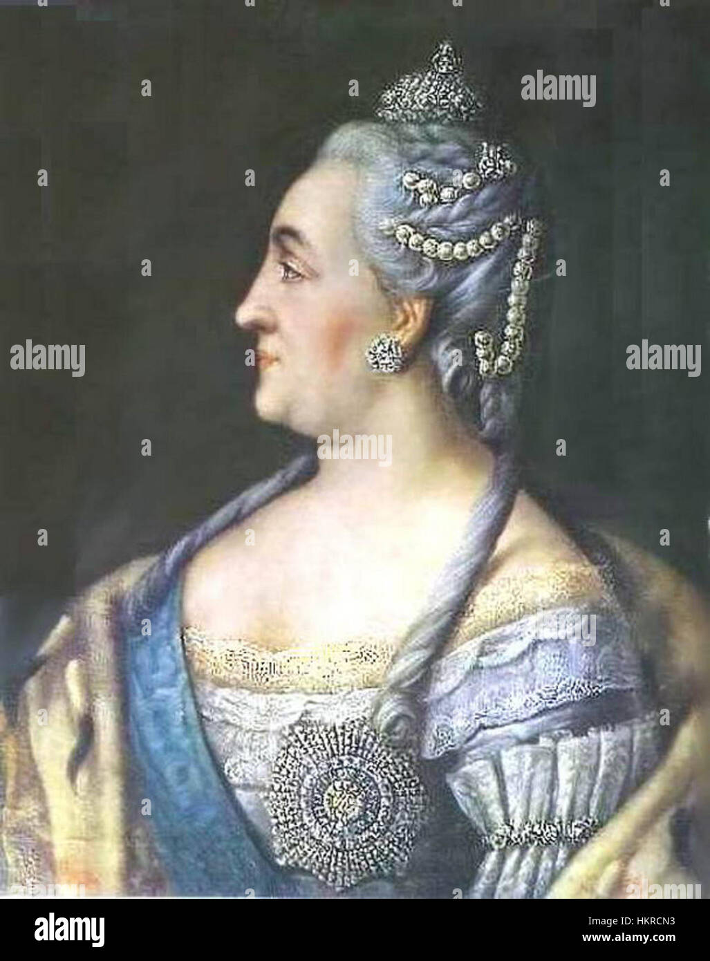 Catherine II, the Empress of Russia, is portrayed in this 1766 painting ...