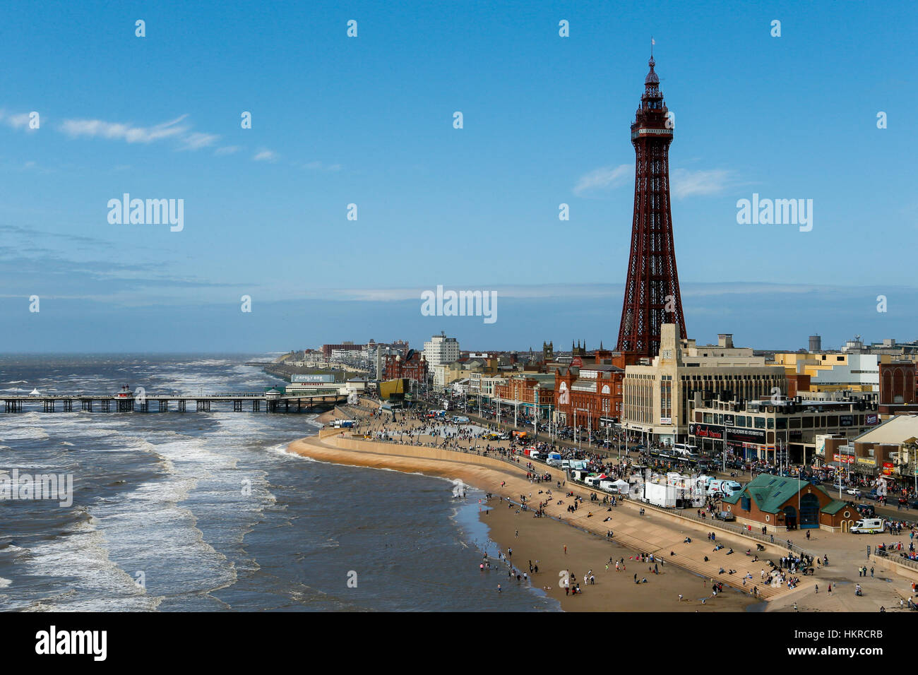 Blackpool sea front and Tower, Blackpool, Lancashire, England Stock ...
