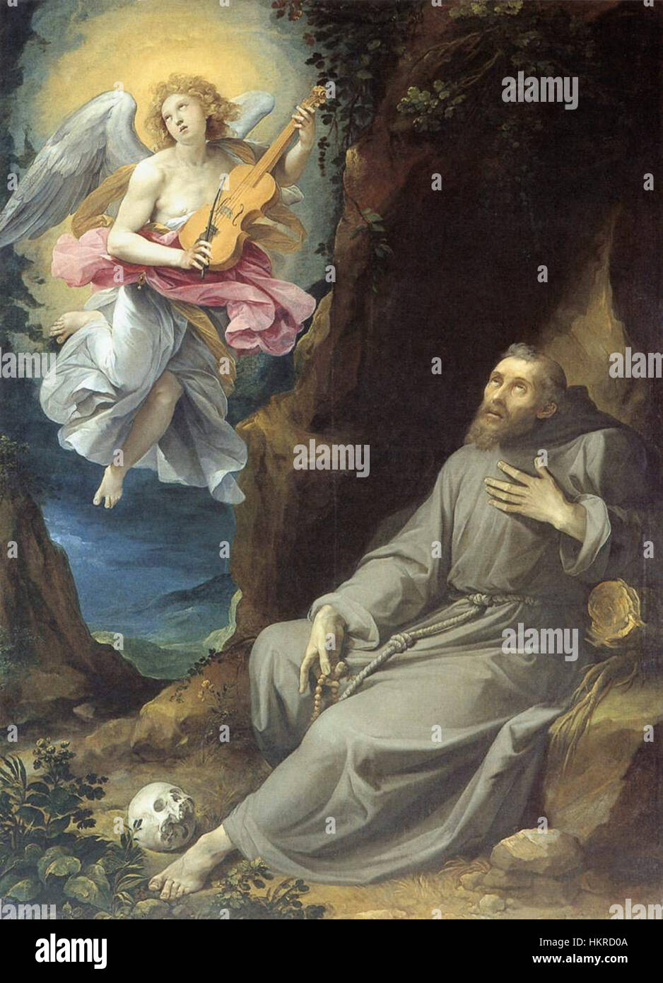 This painting by Cavalier d'Arpino, titled 'St. Francis Consoled by an ...