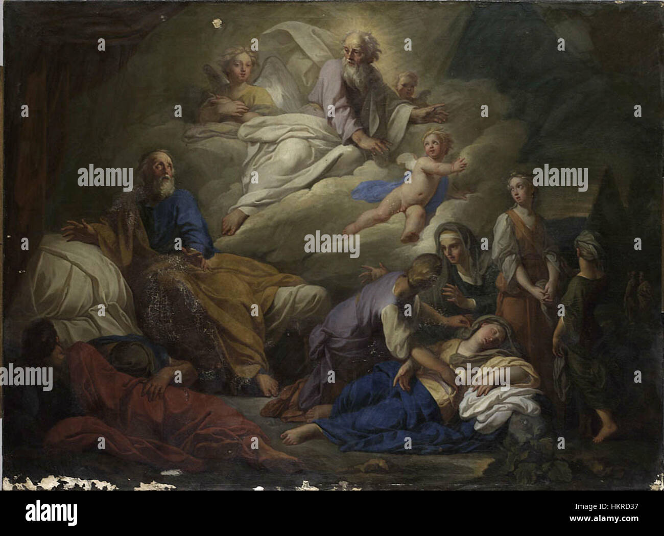 *La Vision de Jacob* by Cazes is an oil painting that portrays the ...