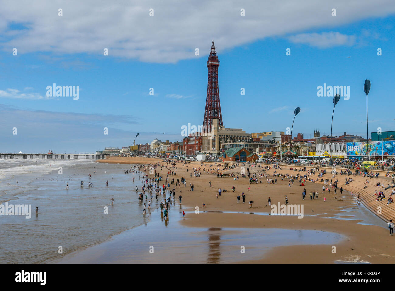 Blackpool sea front and Tower, Blackpool, Lancashire, England Stock ...