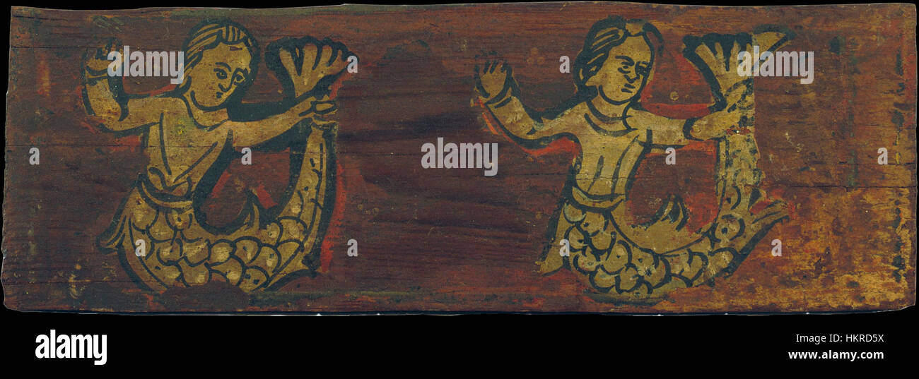 This ceiling panel, adorned with mermaids, is a remarkable example of ...