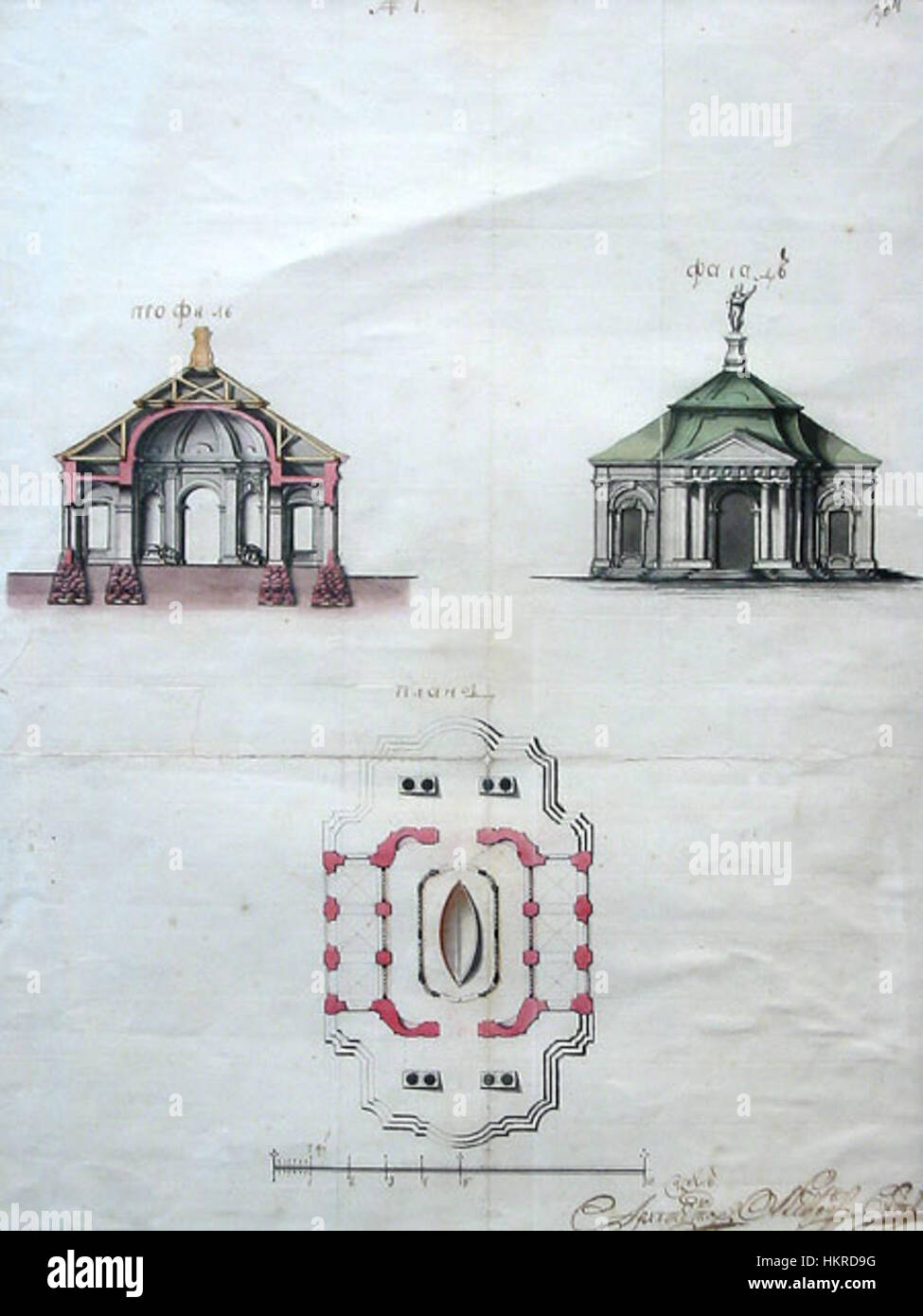 This artwork by Wist from 1761 showcases a design for a boat house, an ...