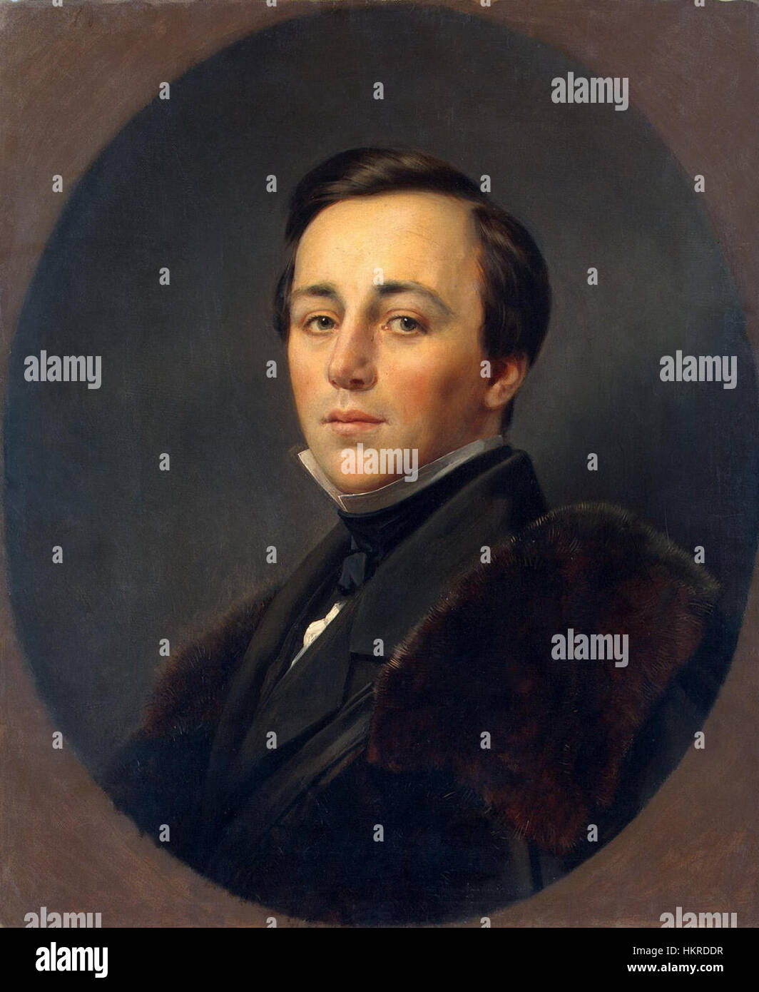 This painting, attributed to Kruger, features a portrait of Bobrinsky ...