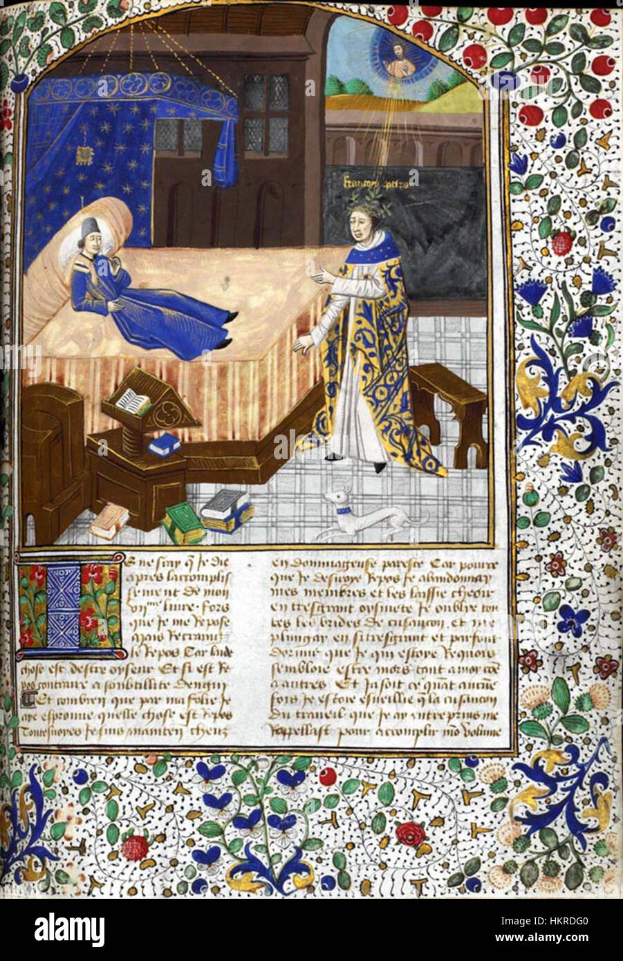 This painting, depicting Giovanni Boccaccio’s vision of Petrarch ...