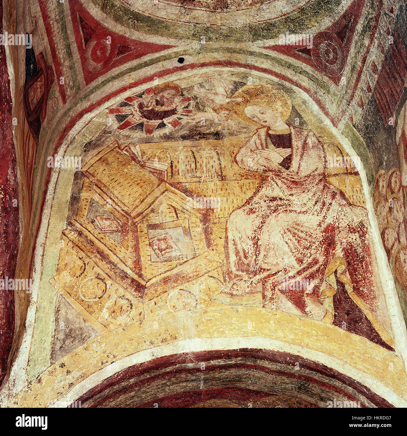 A fresco from the Church of the Holy Trinity in Hrastovlje, depicting ...