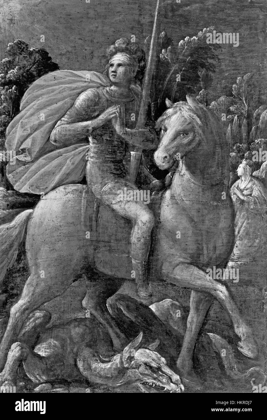 The story of saint george Black and White Stock Photos & Images - Alamy