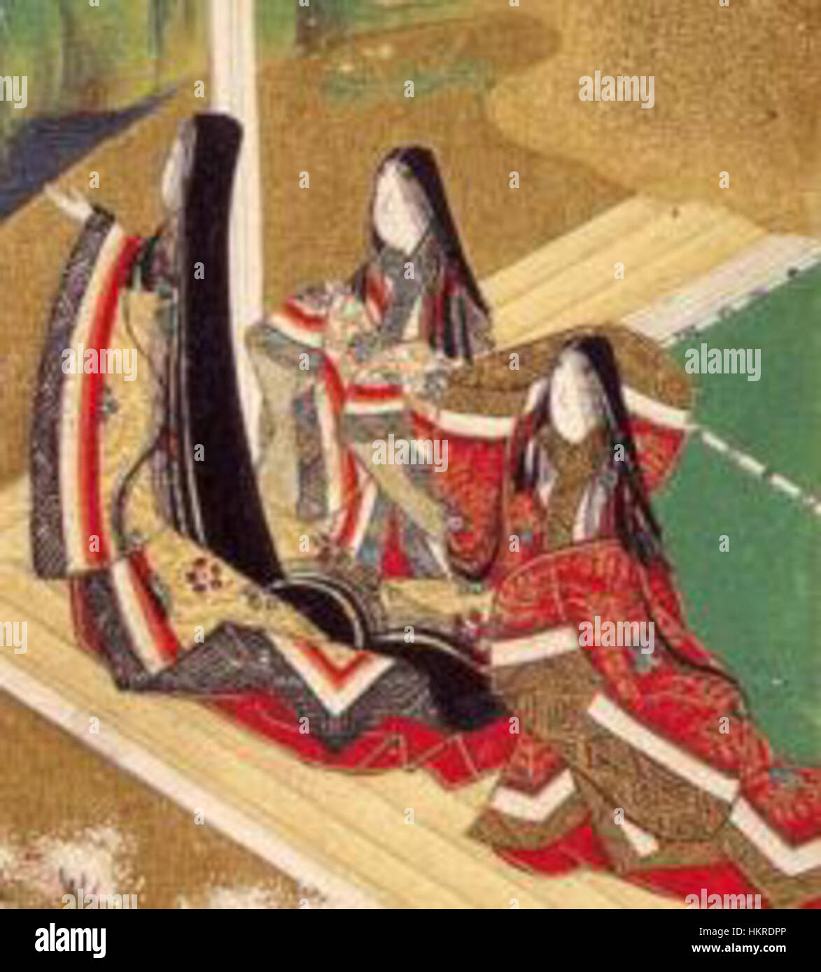 This artwork presents a scene from the traditional Japanese tale *The ...