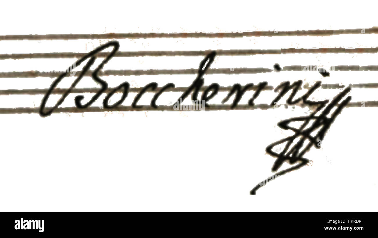 A document or artwork bearing the signature of Luigi Boccherini, an ...
