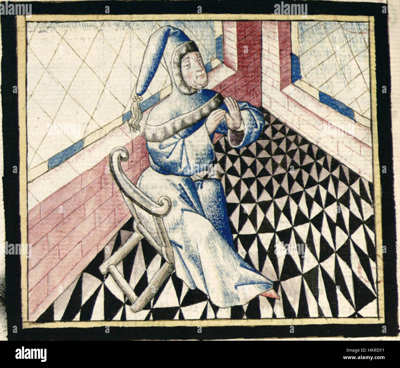 The manuscript 'Champion des Dames' contains detailed illuminations and ...