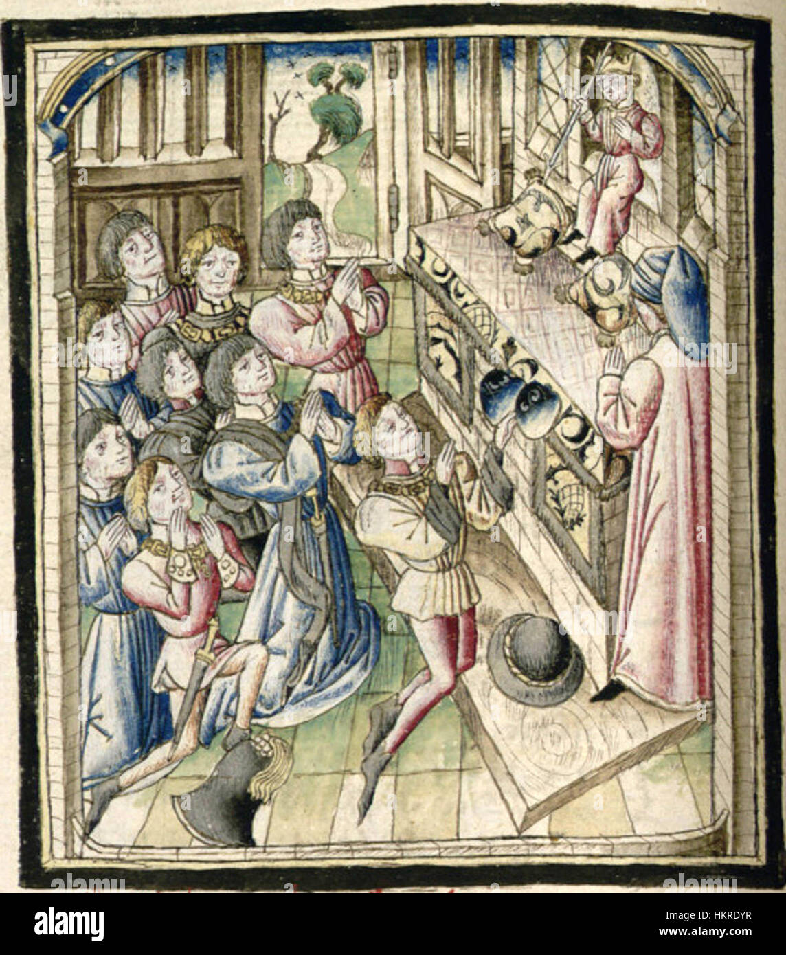 Medieval illuminated manuscript knight hi-res stock photography and ...