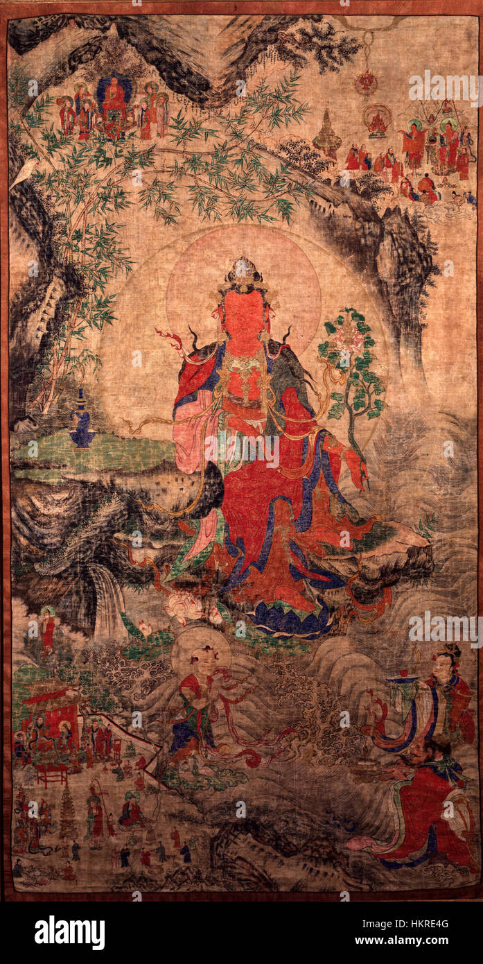 The Bodhisattva Maitreya, the Future Buddha, portrayed in this artwork ...