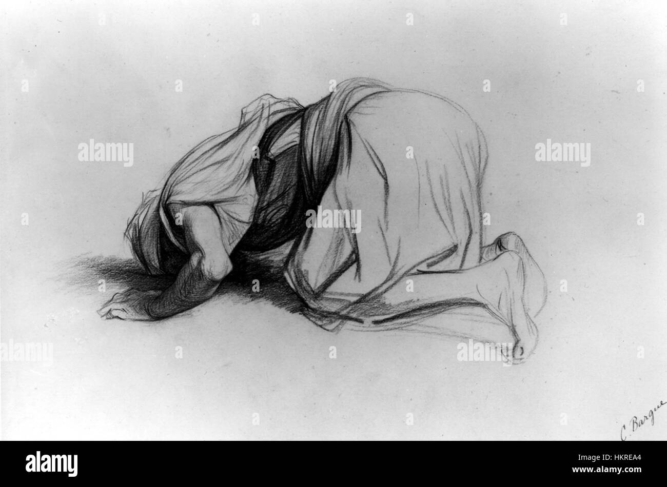 Prayer posture Black and White Stock Photos & Images - Alamy