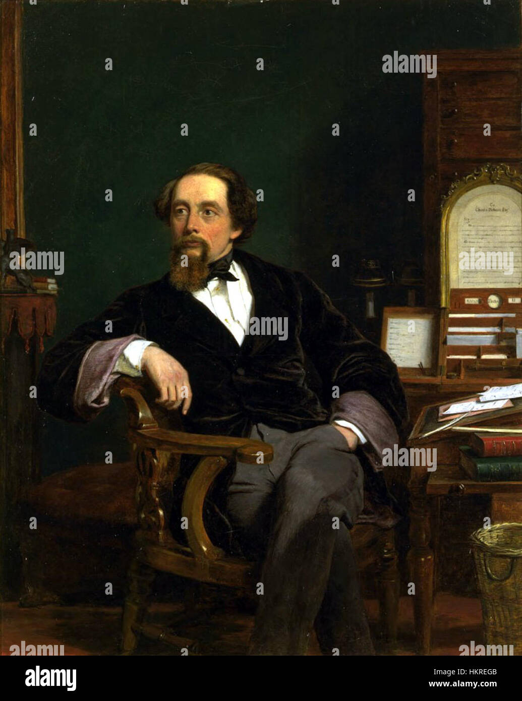 A portrait of Charles Dickens, painted by Frith in 1859, showcasing the ...