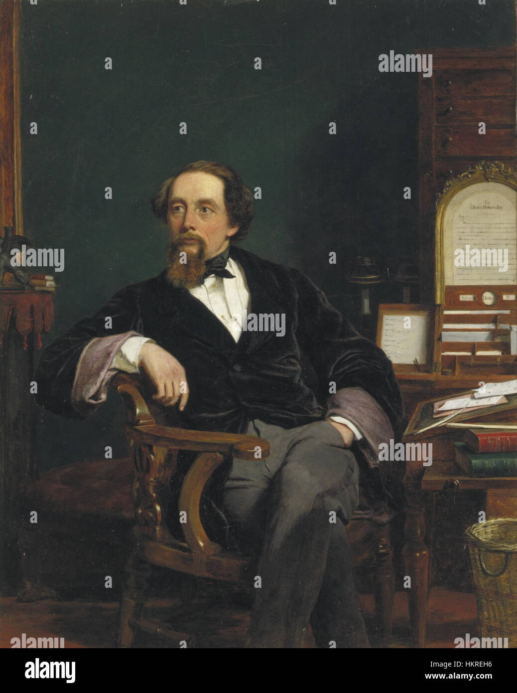 This 1859 portrait of Charles Dickens, painted by Frith, captures the ...